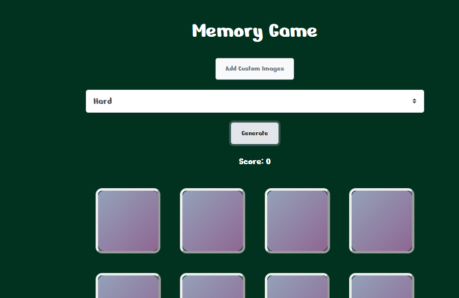 Memory Check Game In Javascript With Source Code Source Code Projects